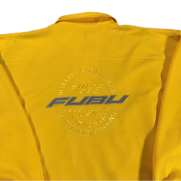 FUBU | Jackets & Coats | Vintage 9s Fubu Sports Usa Logo Colorful Yellow Hip Hop Rap Jacket ...
